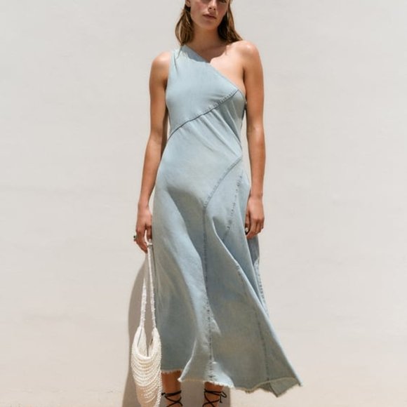 Zara | Dresses | Nwt Zara Trf Asymmetric Denim Dress Xs S M L Xxl 552 | Poshmark